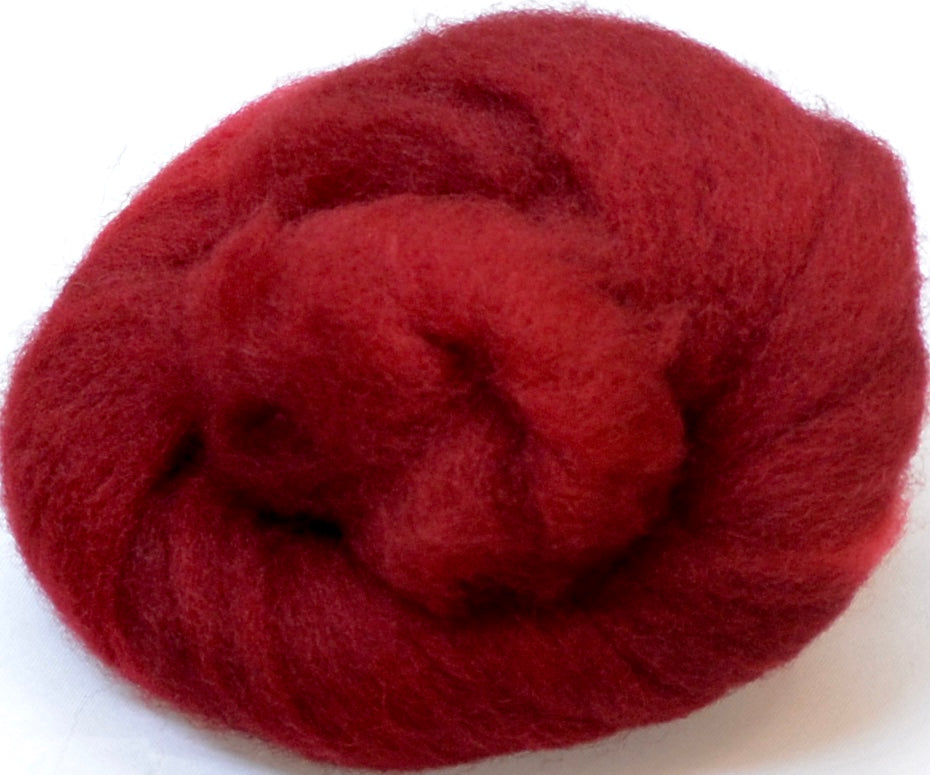FIRE RED- American Farm Wool- Medium Grade Wool Roving for Felting, Sp ...