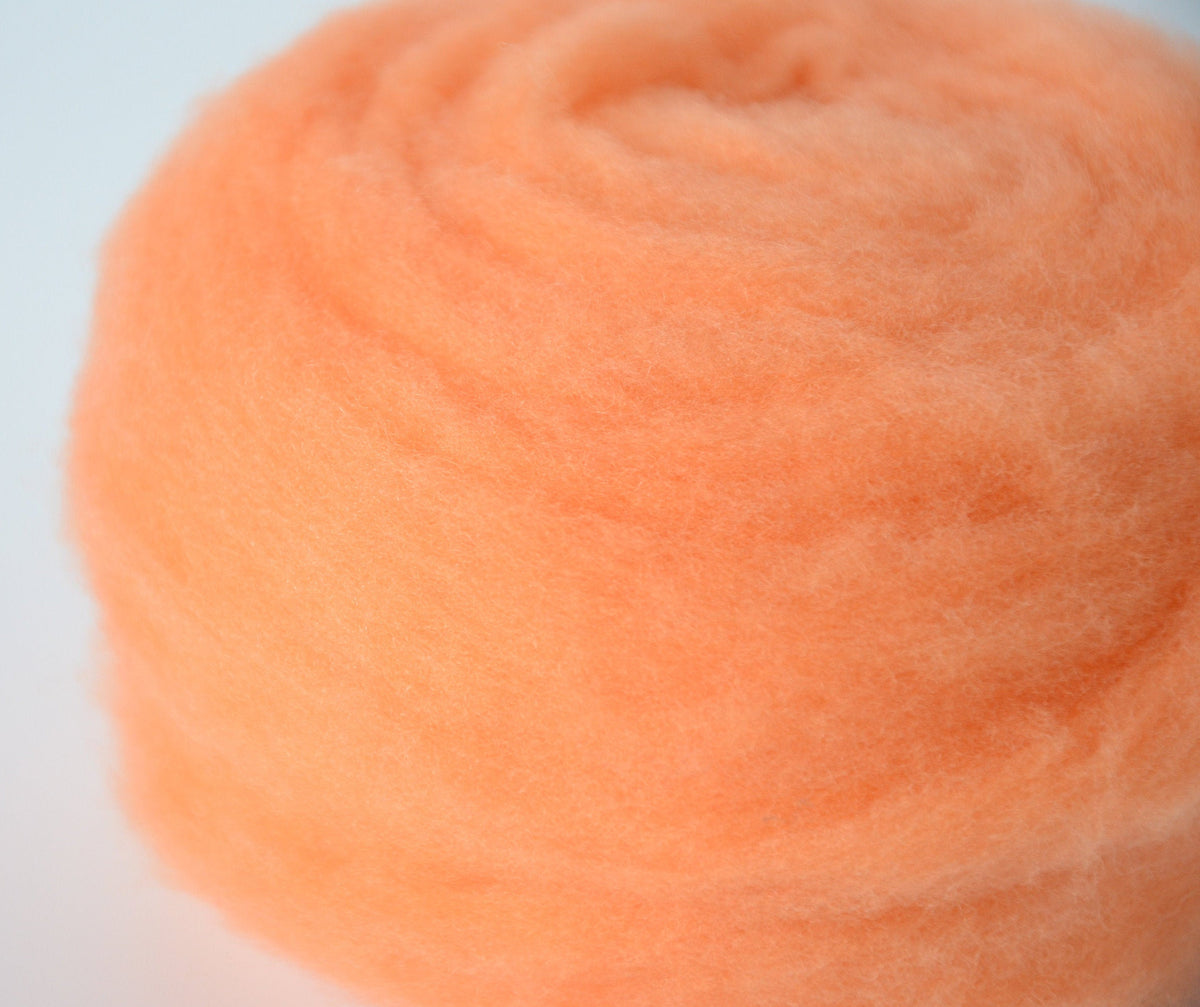 PEACH- American Farm Wool- Merino Wool Roving for Felting, Spinning, W ...